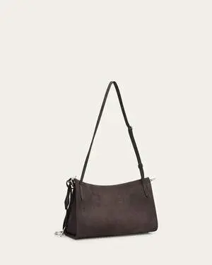 Alaïa Le Click Medium Suede Shoulder Bag - Anthracite