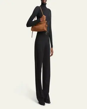 Alaïa Le Click Medium Suede Shoulder Bag - Anthracite