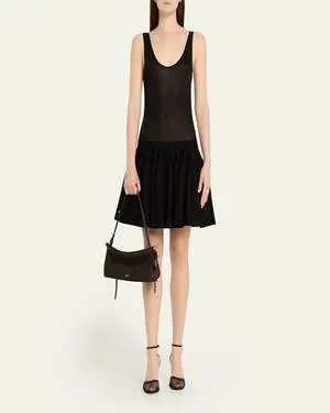 Alaïa Le Click Medium Suede Shoulder Bag - Anthracite