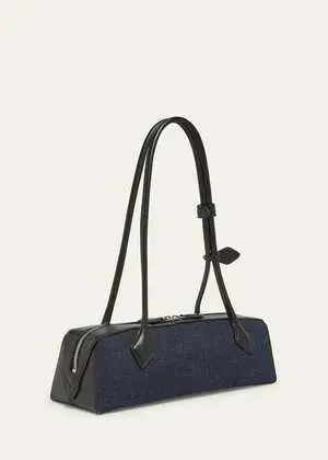 Alaïa Le Teckel Medium Shoulder Bag - 516 Bleu Denim