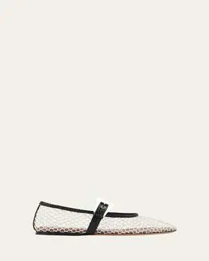 Paris Texas Sveva Net Ballerina Flats