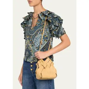 Ulla Johnson Charlotte Woven Leather Crossbody Bag - Bisque