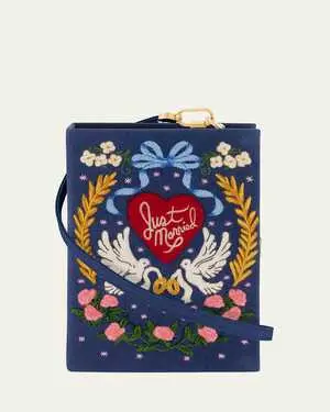 OLYMPIA LE-TAN Just Married Book Clutch Bag - Ocean
