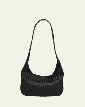 Bottega Veneta Intrecciato Leather Crossbody Bag - Black