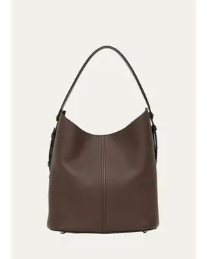 MAISON MARGIELA Maison Margiela Dress-Age Leather Hobo Bag Walnut/black