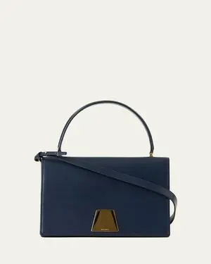 Akris Alice Flap Leather Crossbody Bag - Denim