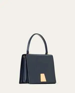 Akris Alice Flap Leather Crossbody Bag - Denim