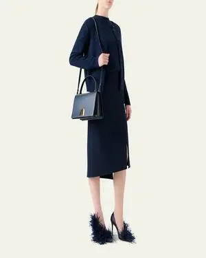Akris Alice Flap Leather Crossbody Bag - Denim