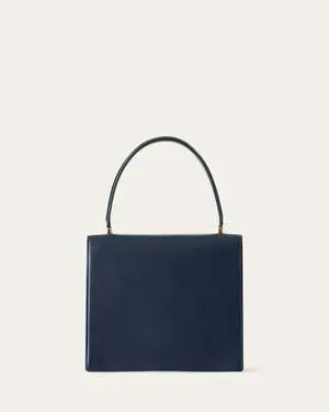 Akris Alice Flap Leather Crossbody Bag - Denim
