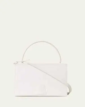 Akris Alice Flap Leather Crossbody Bag - White