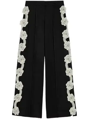 JIL SANDER Embroidered Trousers - Black