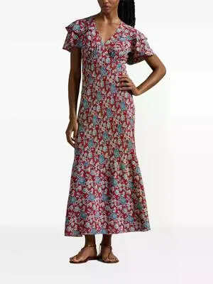 Polo Ralph Lauren Floral-print Silk Midi Dress