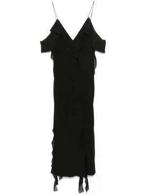 Dorothee Schumacher Ruffled Georgette Midi Dress - Black