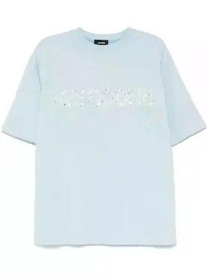 We11Done Sparkle-logo T-shirt - Blue