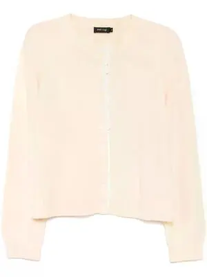 TOUT A COUP Crew-neck Cardigan - Neutrals