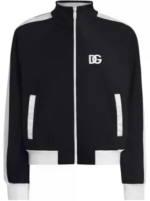 Dolce & Gabbana Logo-embroidered Zip-up Sweatshirt - Black