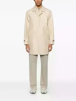 FAY Layered Long Coat - Brown