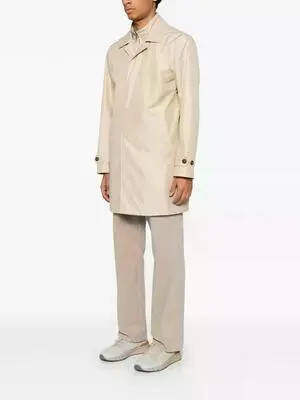 FAY Layered Long Coat - Brown