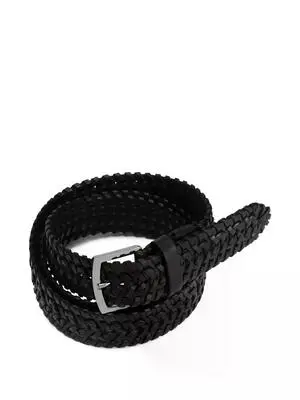 Dolce & Gabbana Woven Leather Belt - Black