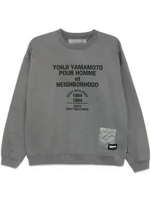Yohji Yamamoto X Neighborhood Printed Long-sleeves Sweatshirt - Grey