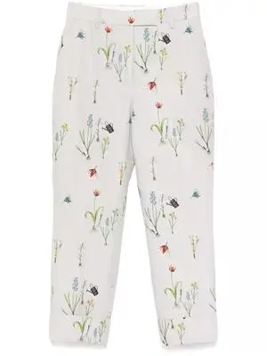 Thom Browne Botanical-flower Printed Trousers