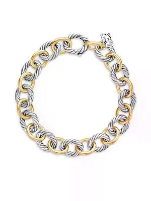 David Yurman 18k Yellow And Sterling Silver Oval Link Chain Bracelet - Gold