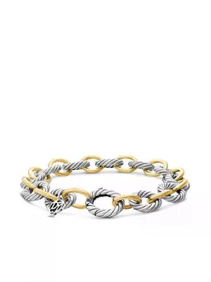 David Yurman 18k Yellow And Sterling Silver Oval Link Chain Bracelet - Gold