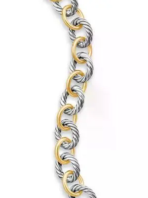 David Yurman 18k Yellow And Sterling Silver Oval Link Chain Bracelet - Gold