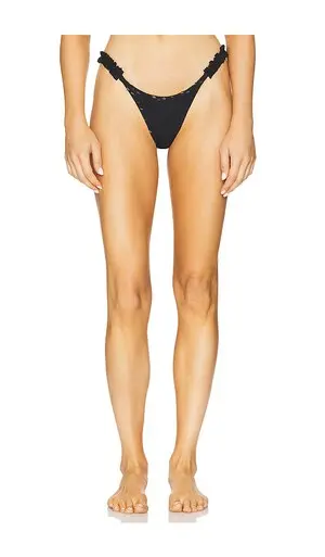 MORE TO COME Amelia Ruffle Bikini Bottom - Black