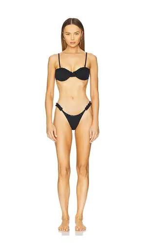 MORE TO COME Amelia Ruffle Bikini Bottom - Black