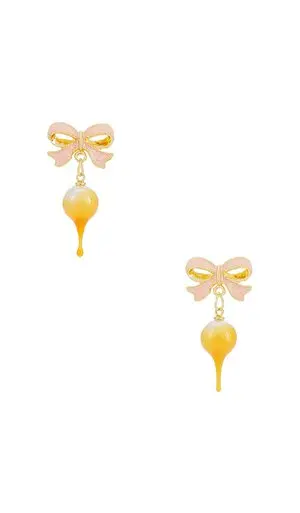 Ottolinger Bow Pearl Dangle Earrings - Gold