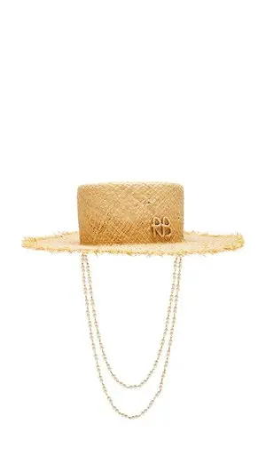 Ruslan Baginskiy Canotier Hat - Natural Straw
