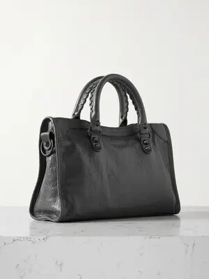 Balenciaga Le City Small Embellished Textured-leather Tote - Gray