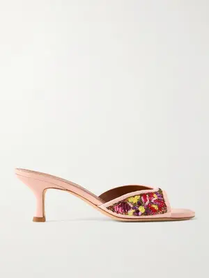 Staud Brigitte Embellished Satin Mules