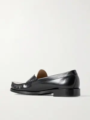 STUART WEITZMAN Lottie Two-tone Leather Loafers