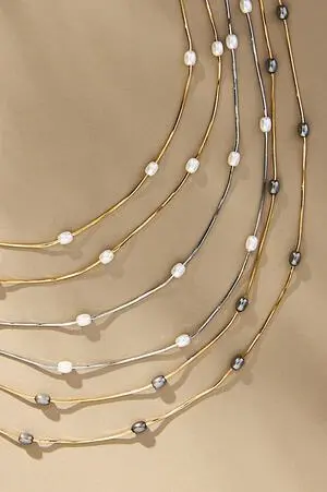 Anthropologie Daty Pearl Layered Necklace