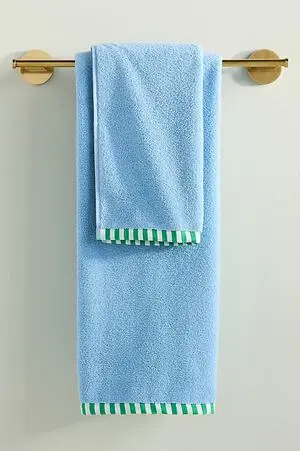 Anthropologie Sloane Portuguese Zero-twist Cotton Towel Collection - Blue