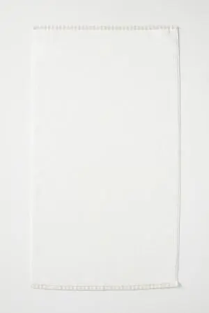 Anthropologie Sloane Stripe Trim Soft Cotton Towel Collection - White