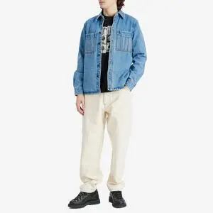 Paul Smith Stripe Embroidered Denim Shirt Jacket - Blue