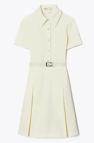 Tory Burch Ivory Half-Sleeve Golf Dress Ivory