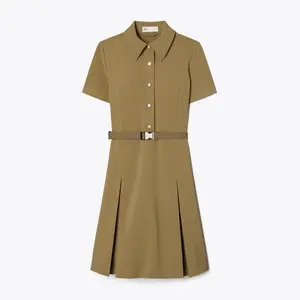 Tory Burch Ivory Half-Sleeve Golf Dress Olive