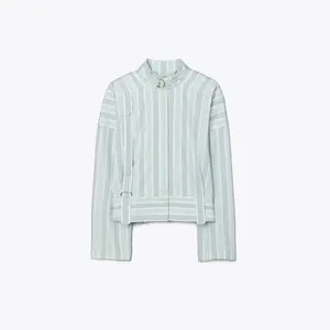 Tory Burch Cotton Striped Shirt - Blue Classic Striped Oxford