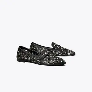 Tory Burch Eyelet Leather Ballet Loafer