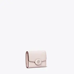 Tory Burch Small Robinson Spazzolato Wallet - Powder Pink