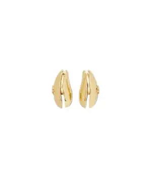 Tory Burch Small Pierced Stud Earrings - Light Brass