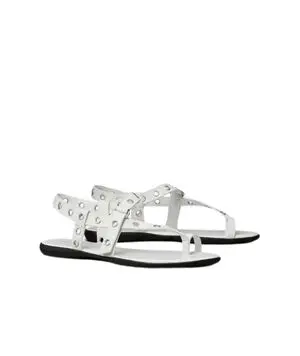 Tory Burch Eyelet Toe Ring Sandal - Cloud/silver
