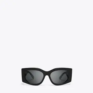 Tory Burch Kira Rectangle Sunglasses - Black/dark Grey