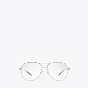 Tory Burch Eleanor Metal Pilot Eyeglasses - Yellow Gold
