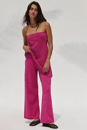 Cropped Tube Top and Wide Leg Pant Outfits