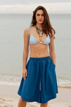 Free People Lucca Culotte Shorts - Deep Blue Sea
